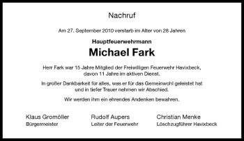 Traueranzeigen von Michael Fark | www.trauer.ms
