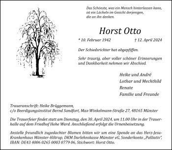 Traueranzeigen von Horst Otto | www.trauer.ms