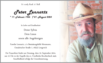 Traueranzeigen von Peter Lennartz | www.trauer.ms